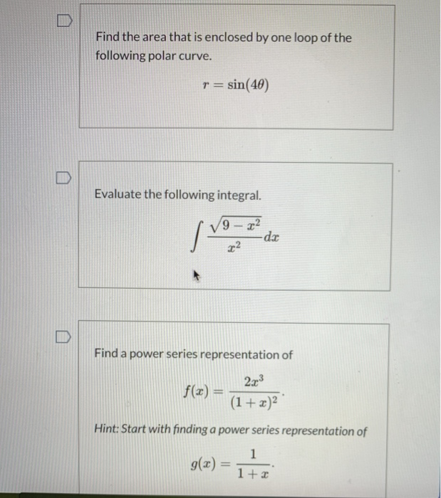 Solved Find the area that is enclosed by one loop of the | Chegg.com