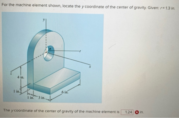 Solved For the machine element shown, locate the x | Chegg.com