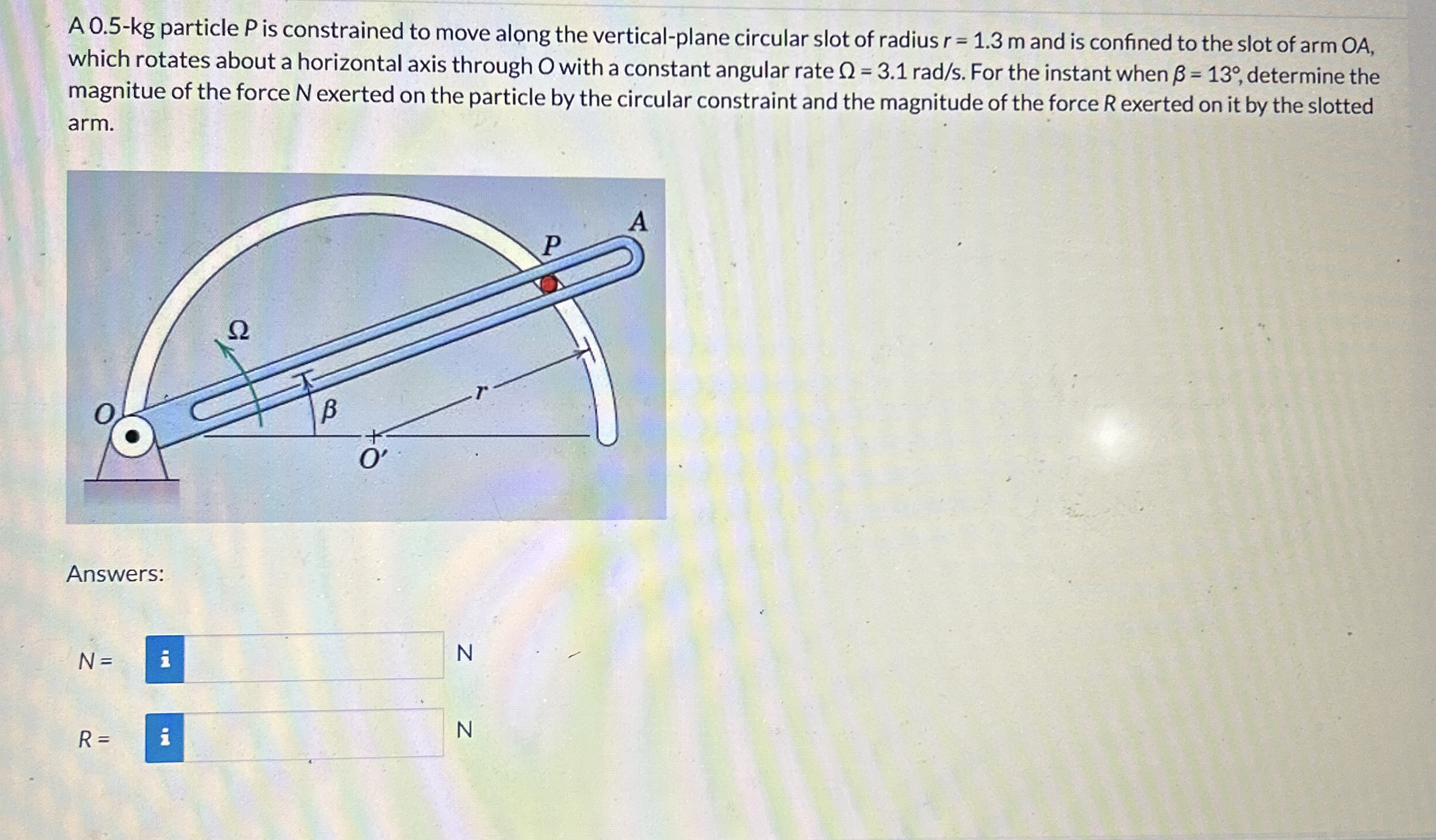 A 0.5 -kg particle P ﻿is constrained to move along | Chegg.com