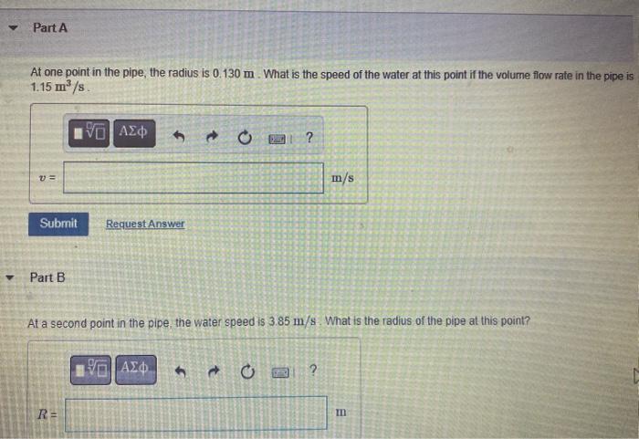 Solved Water is flowing in a cylindrical pipe of varying | Chegg.com