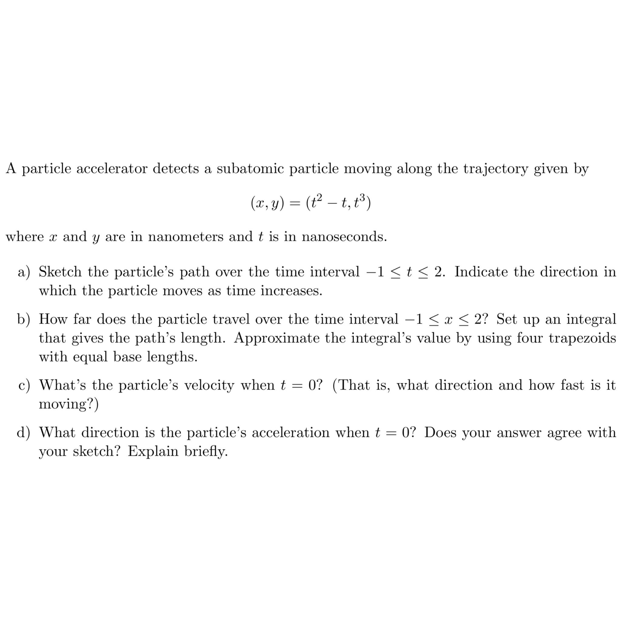 Solved A particle accelerator detects a subatomic particle | Chegg.com