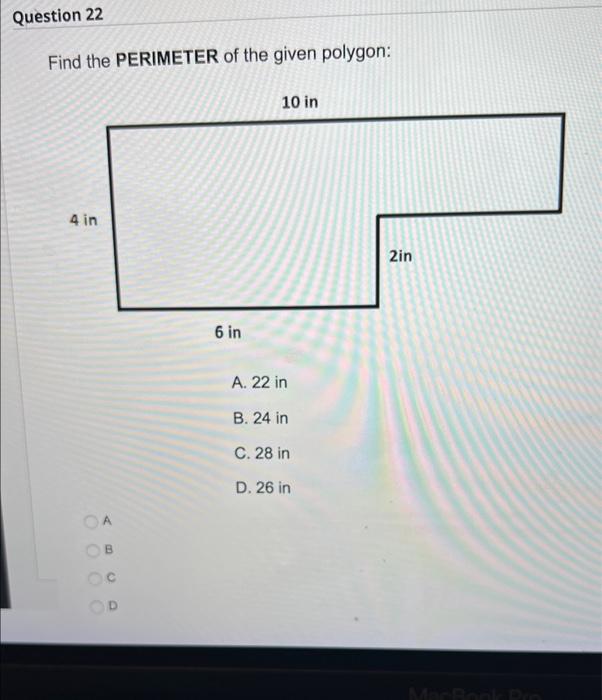 Solved Find the PERIMETER of the given polygon: | Chegg.com