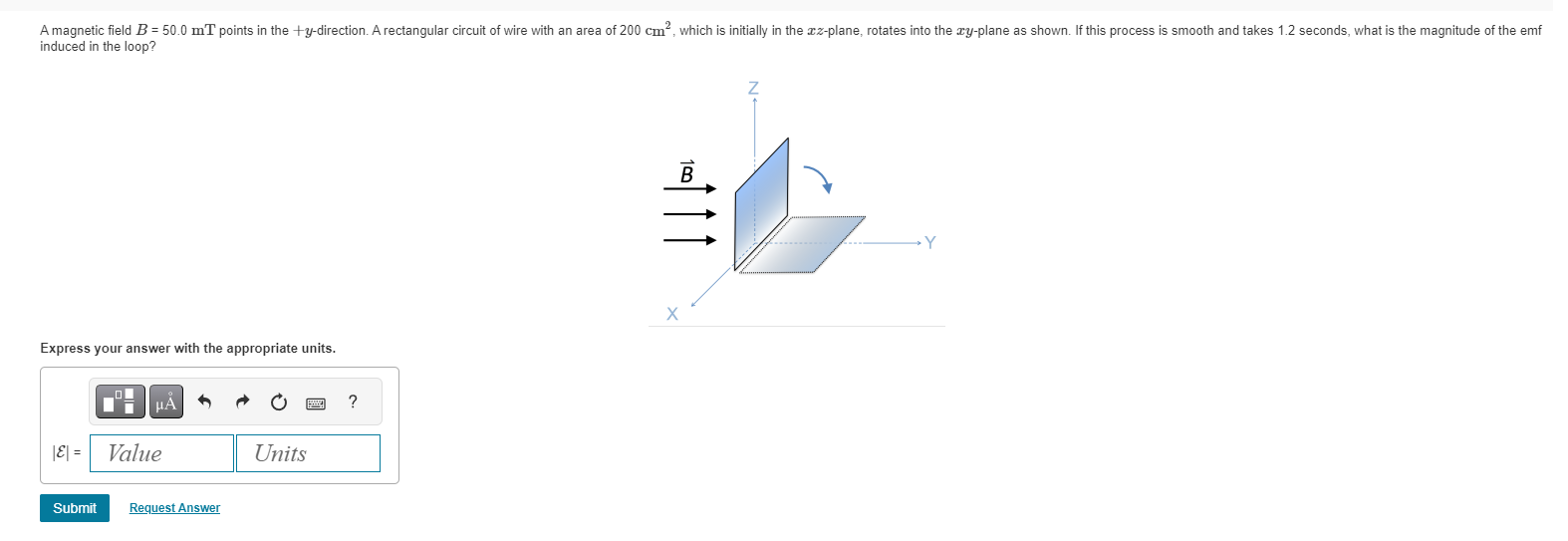 Solved induced in the loop?Express your answer with the | Chegg.com