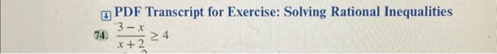 (7) PDF Transcript for Exercise: Solving Rational | Chegg.com