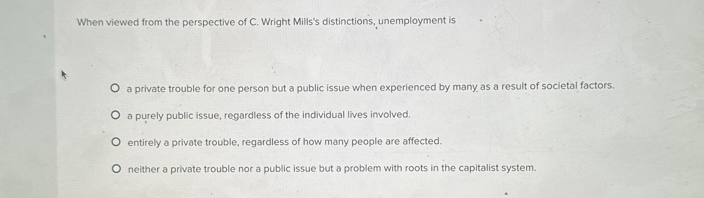 Solved When viewed from the perspective of C. ﻿Wright | Chegg.com
