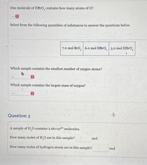 Solved One molecule of HBrO4 contains how many atoms of O ? | Chegg.com