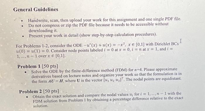 Solved General Guidelines - Handwrite, scan, then upload | Chegg.com