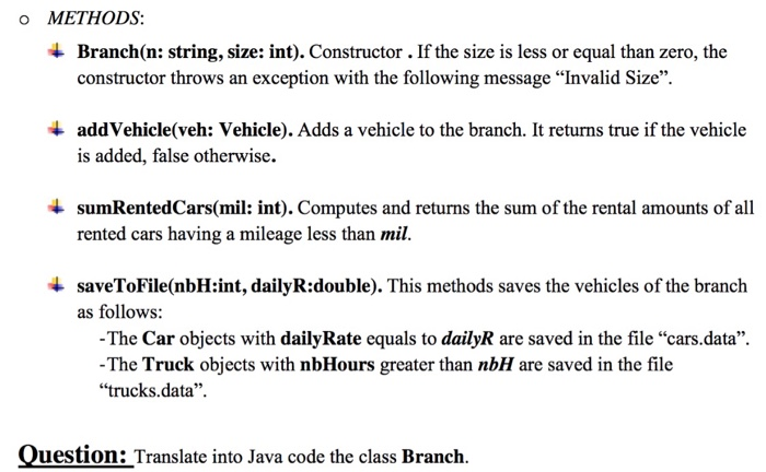 Solved Vehicle -ID : int #rented : Boolean #nbHours: int | Chegg.com