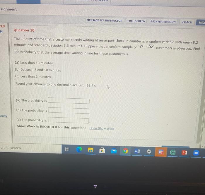 Solved signment MESSAGE MY INSTRUCTOR FULL SCREEN PRINTER | Chegg.com