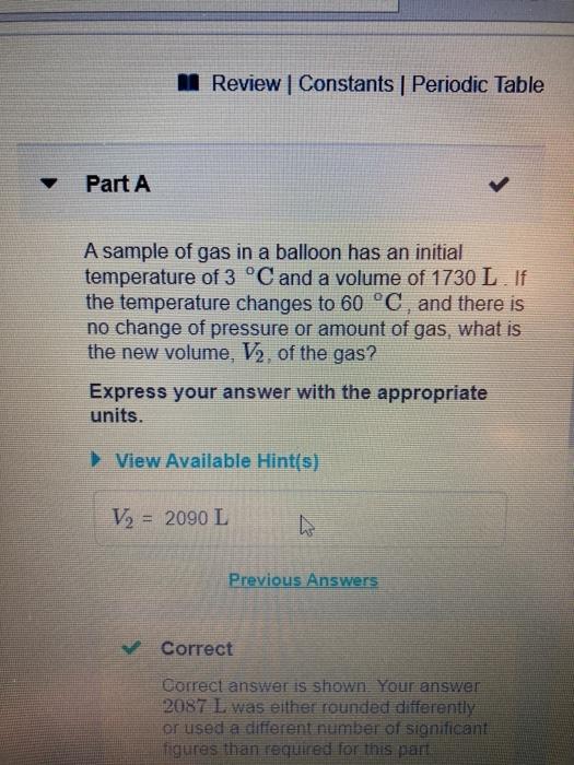 Solved M Review | Constants Periodic Table Part A A sample | Chegg.com