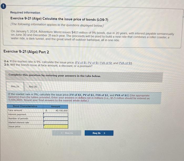 Solved Required information Exercise 9-21 (Algo) Calculate | Chegg.com