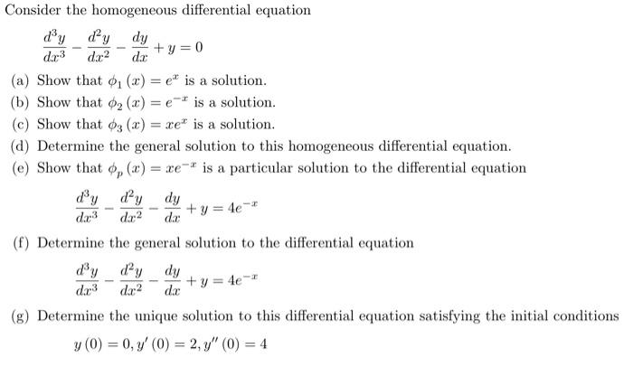 Solved Consider the homogeneous differential equation | Chegg.com