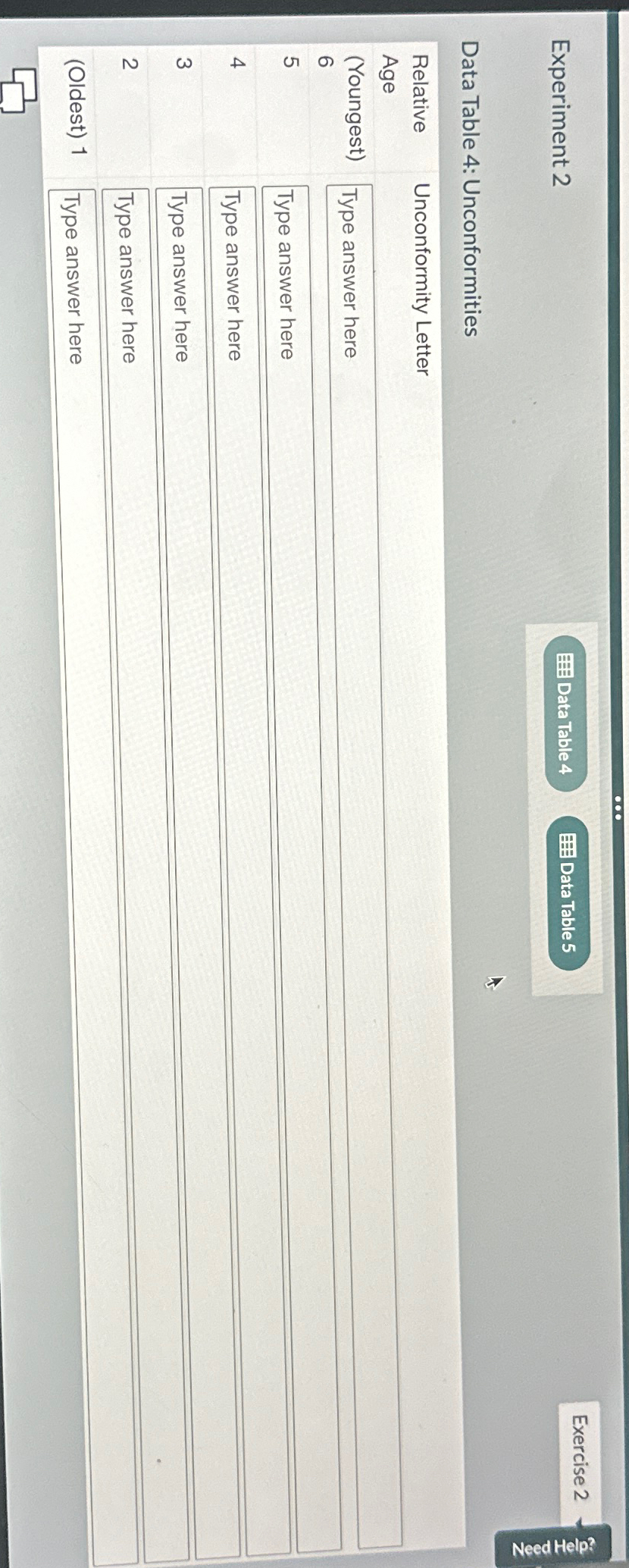 Experiment 2Exercise 2Data Table 4: | Chegg.com