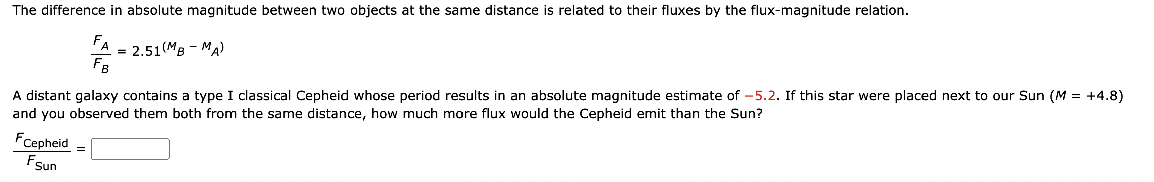 Solved The difference in absolute magnitude between two | Chegg.com
