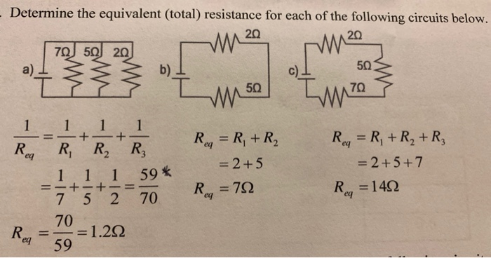 Solved Determine the equivalent (total) resistance for each | Chegg.com