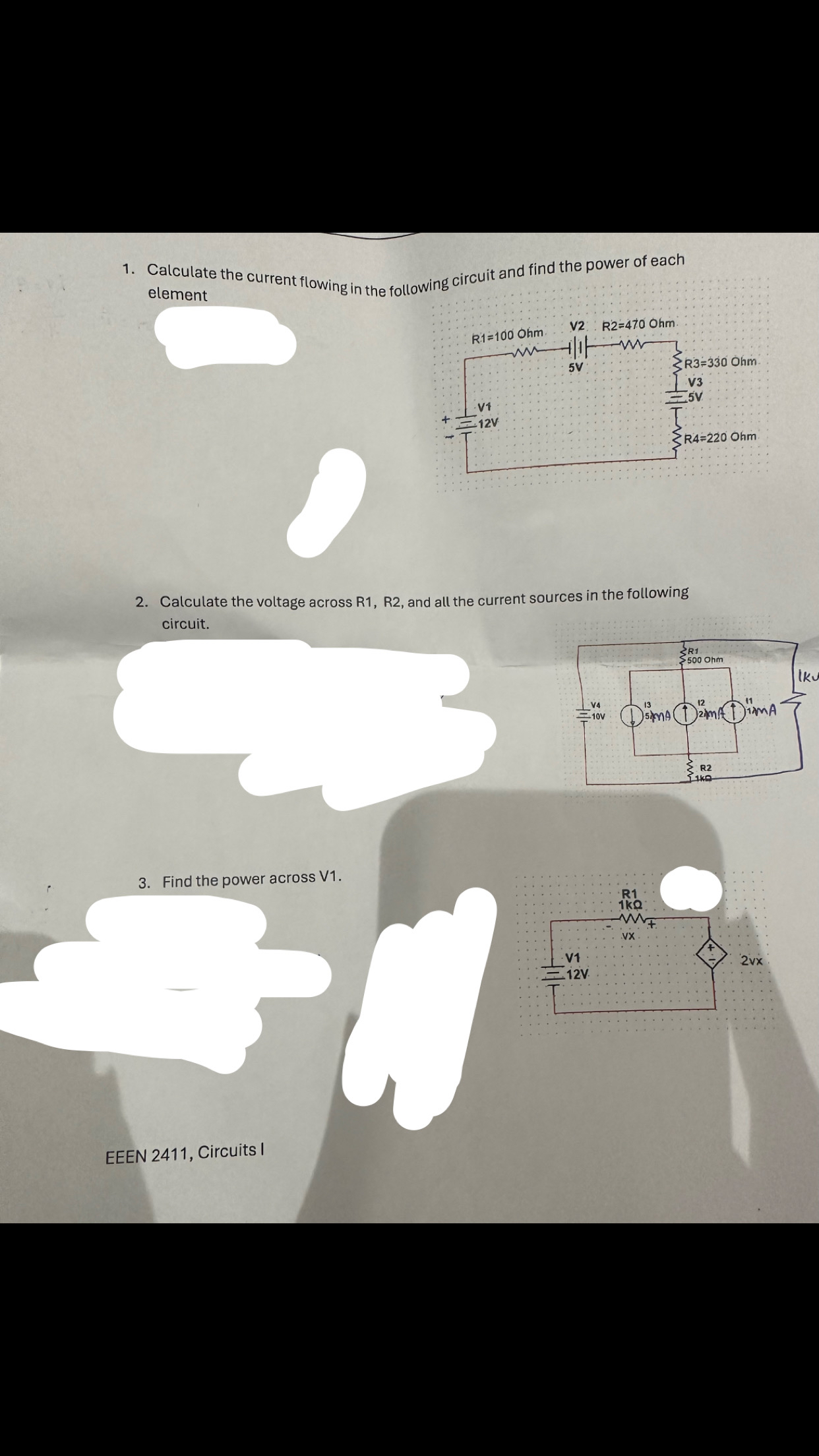Calculate the current flowing in the following | Chegg.com