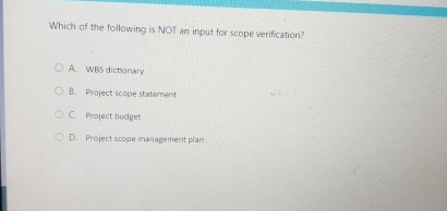 Solved Which of the following is NOI an input for scope | Chegg.com
