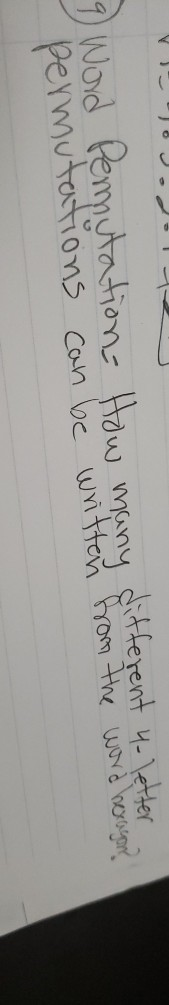 Solved 9 Word Permutation How Many Different To Letter