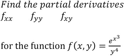Solved Find the partial derivatives fxx fyy fxy for the | Chegg.com