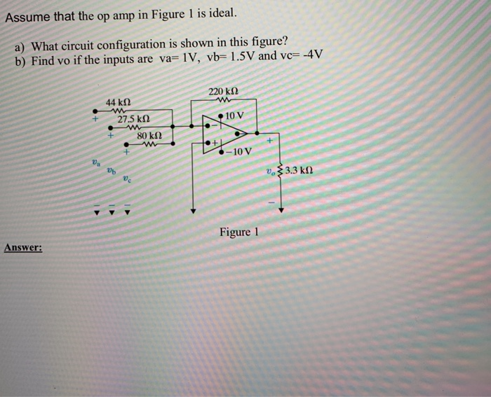 Solved Assume that the op amp in Figure 1 is ideal. a) What | Chegg.com
