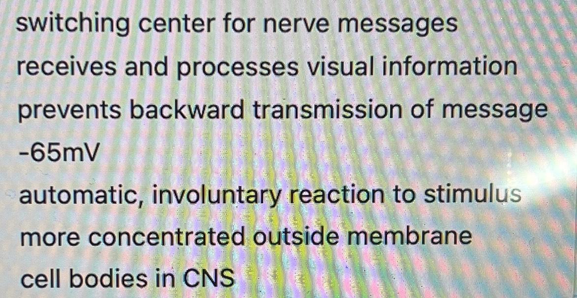 Solved switching center for nerve messages receives and | Chegg.com