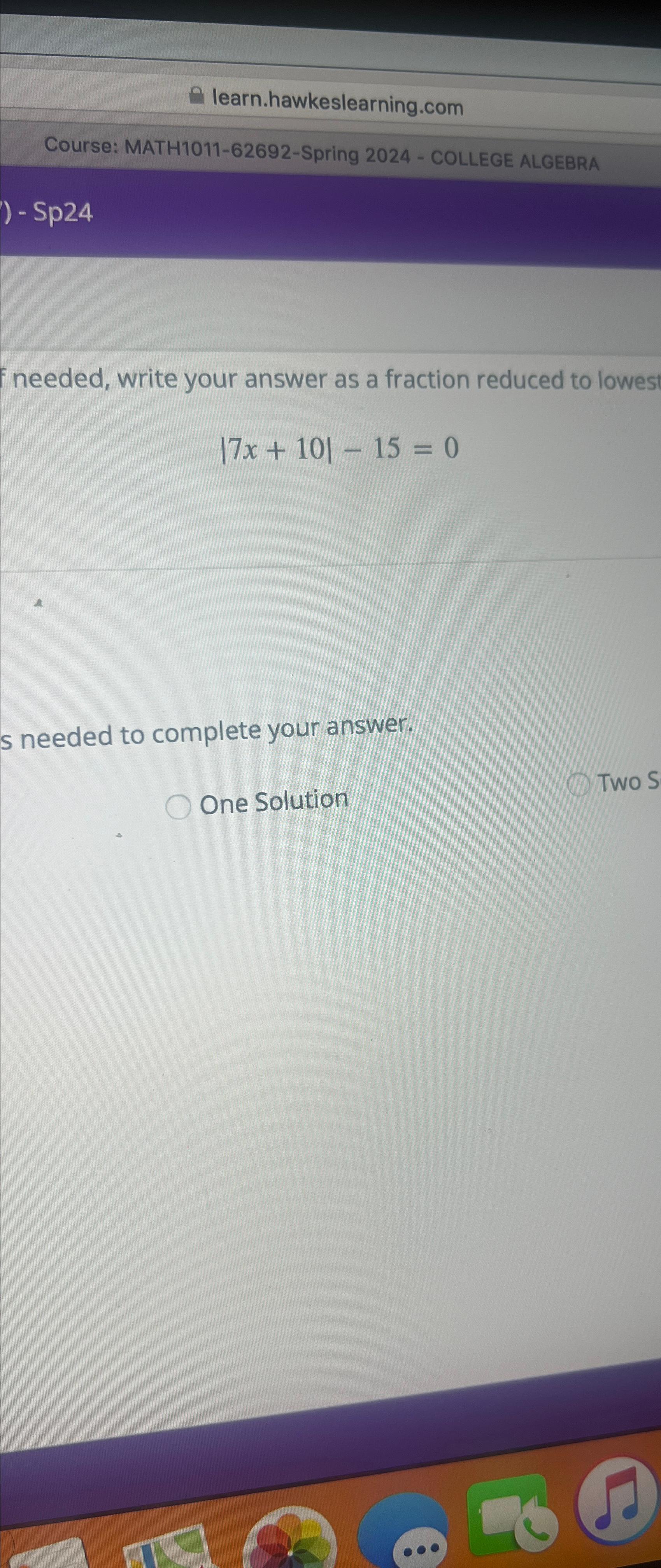 Solved learn.hawkeslearning.comCourse: MATH1011-62692-Spring | Chegg.com