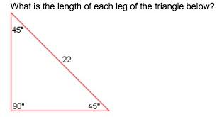 Solved What Is The Length Of Each Leg Of The Triangle Below Chegg