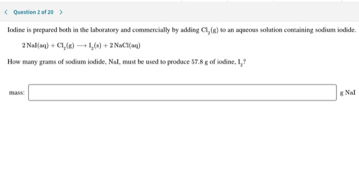 Solved lodine is prepared both in the | Chegg.com Solved lodine is prepared both in the | Chegg.com