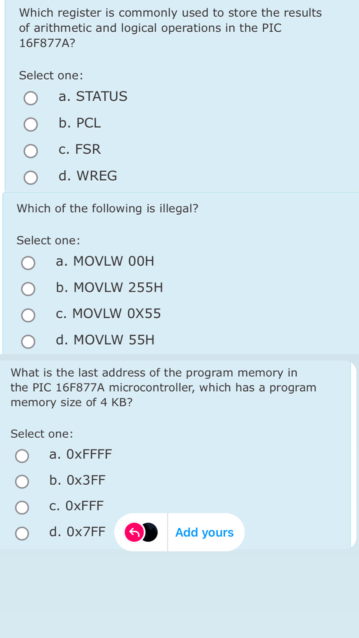 Solved Which register is commonly used to store the results | Chegg.com