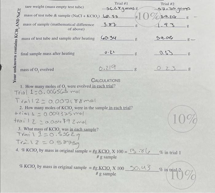 Solved Your Name TA's Name Lab Section 1411. Date 5. mass of | Chegg.com