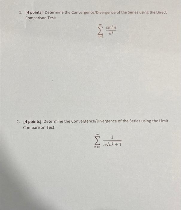 Solved Determine the convergence/Divergence of the series | Chegg.com