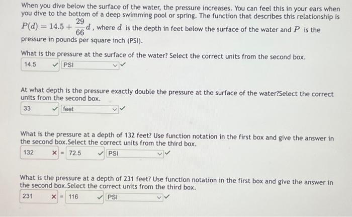 Solved When you dive below the surface of the water, the | Chegg.com