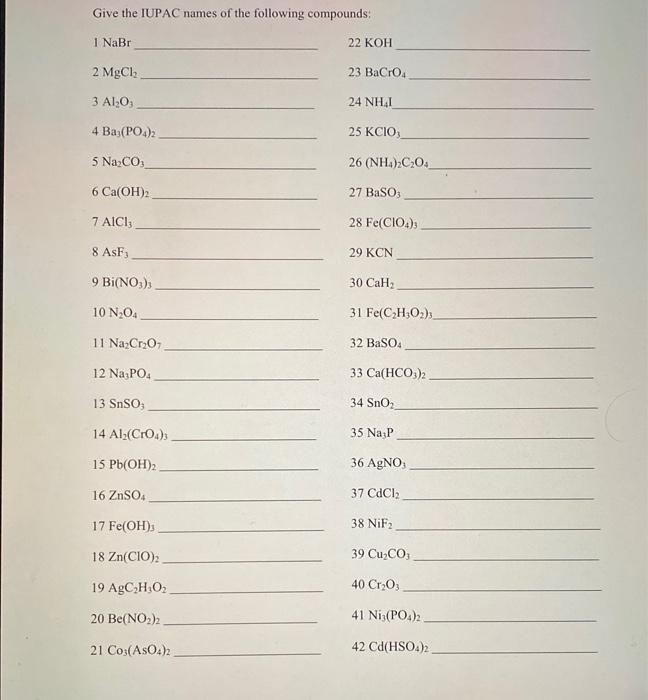 Solved Give the IUPAC names of the following compounds: | Chegg.com