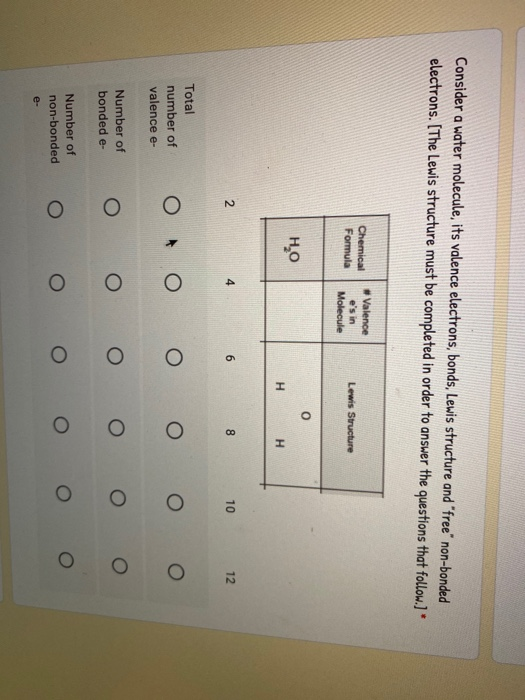 Solved Consider a water molecule, its valence electrons, | Chegg.com