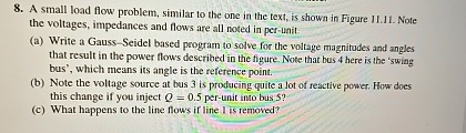 A small load flow problem, similar to the one in the | Chegg.com