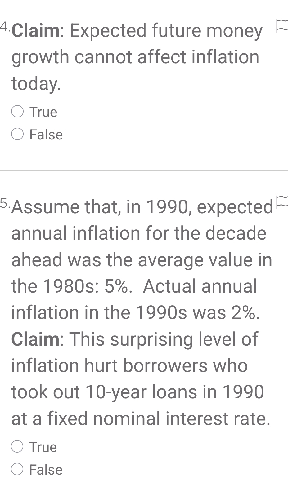 Solved 4.Claim: Expected future money growth cannot affect | Chegg.com