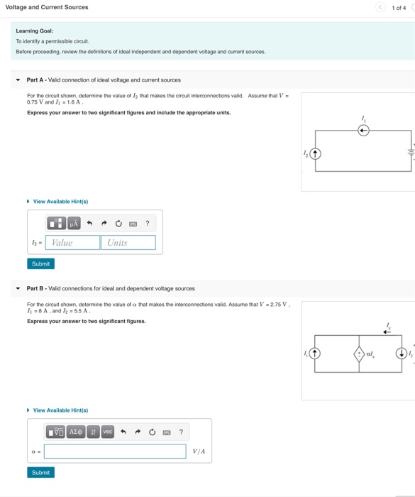 Solved Voltage and Current Sources 1 of 4 Learning Goal: To | Chegg.com