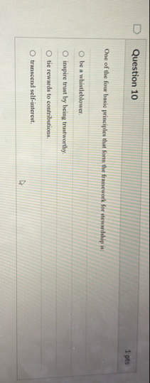 Solved Question 101 ﻿ptsOne of the four basic principles | Chegg.com