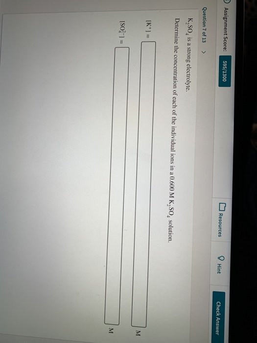 Solved Assignment Score: 595/1300 Resources Hint Check | Chegg.com