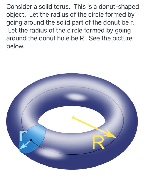 Solved Consider a solid torus. This is a donut-shaped | Chegg.com