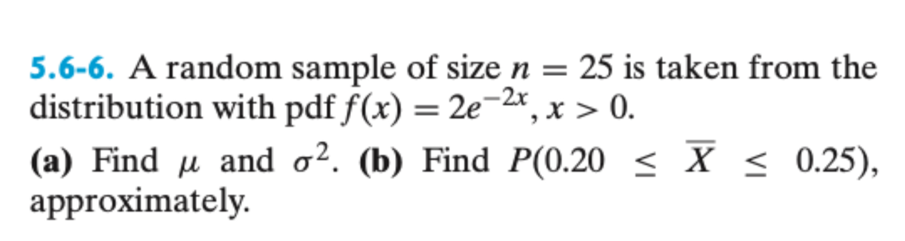 Solved 5.6-6. ﻿A random sample of size n=25 ﻿is taken from | Chegg.com