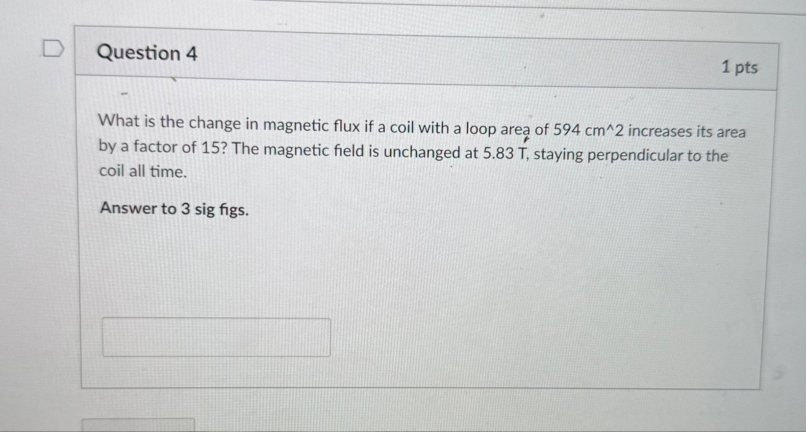 Solved Question 41 ﻿ptsWhat is the change in magnetic flux | Chegg.com