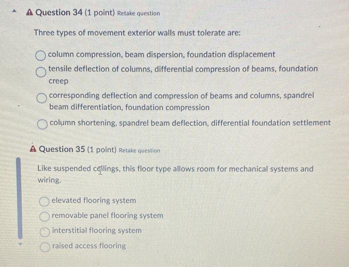 Solved Question 34 (1 point) Retake question Three types of | Chegg.com