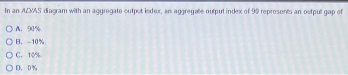 Solved In an AD/AS diagram with an aggregate output index, | Chegg.com