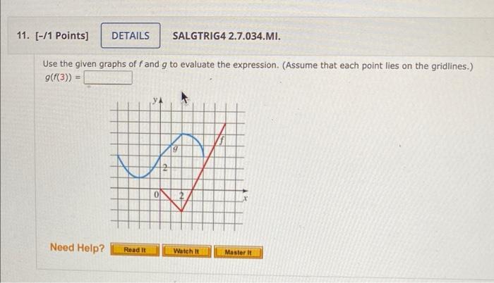 Solved 11. [-/1 Points] DETAILS SALGTRIG4 2.7.034.MI. Use | Chegg.com