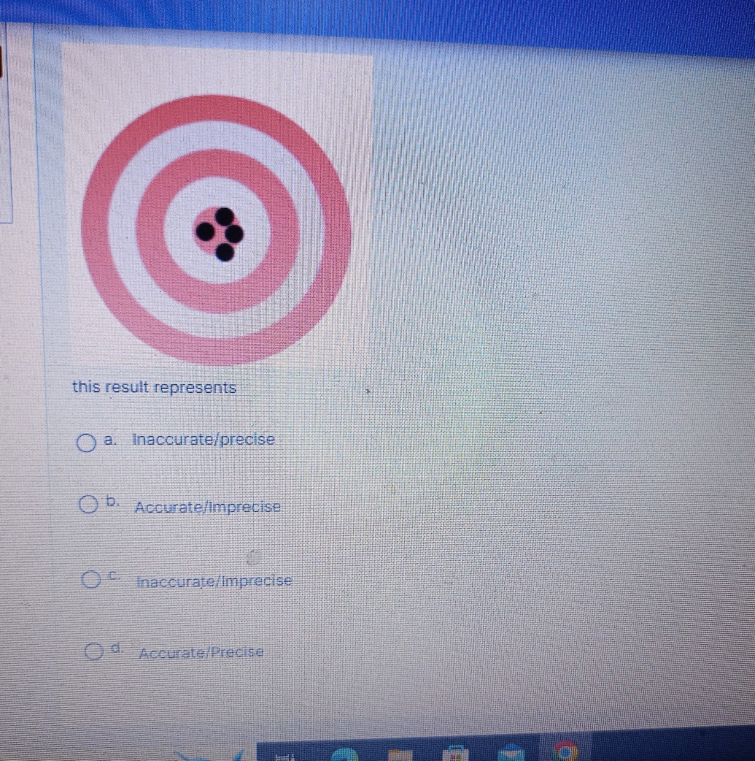 Solved this result represents ﻿a. ﻿Inaccurate/precise ﻿b. | Chegg.com