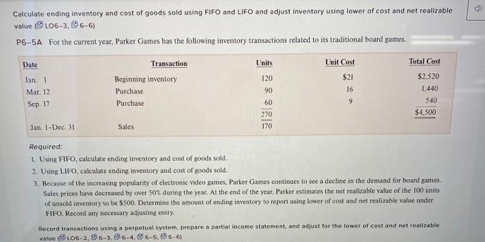 Solved Required: 1. Using FIFO. calculate ending inventory | Chegg.com