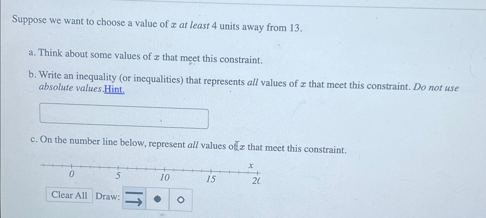 Solved Suppose we want to choose a value of x ﻿at least 4 | Chegg.com