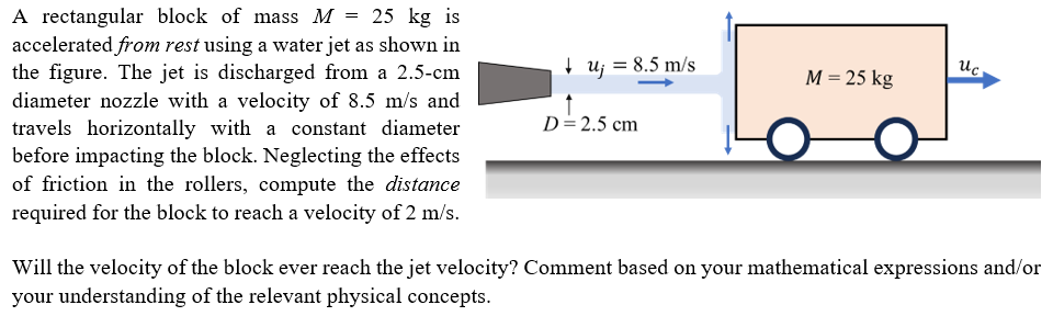 Solved A rectangular block of mass M= 25 ﻿kg is accelerated | Chegg.com