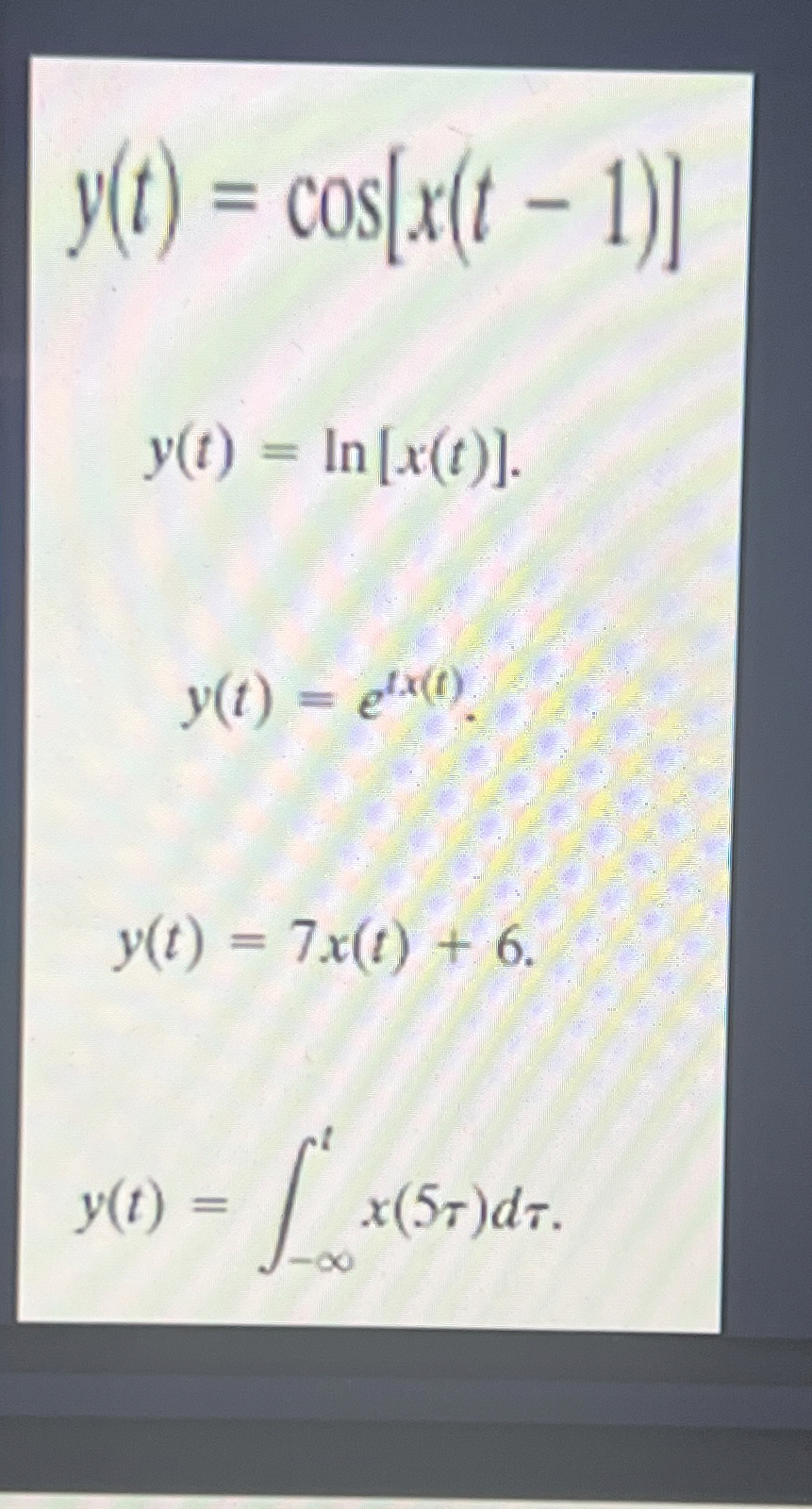Solved Classify the following systems according to the | Chegg.com